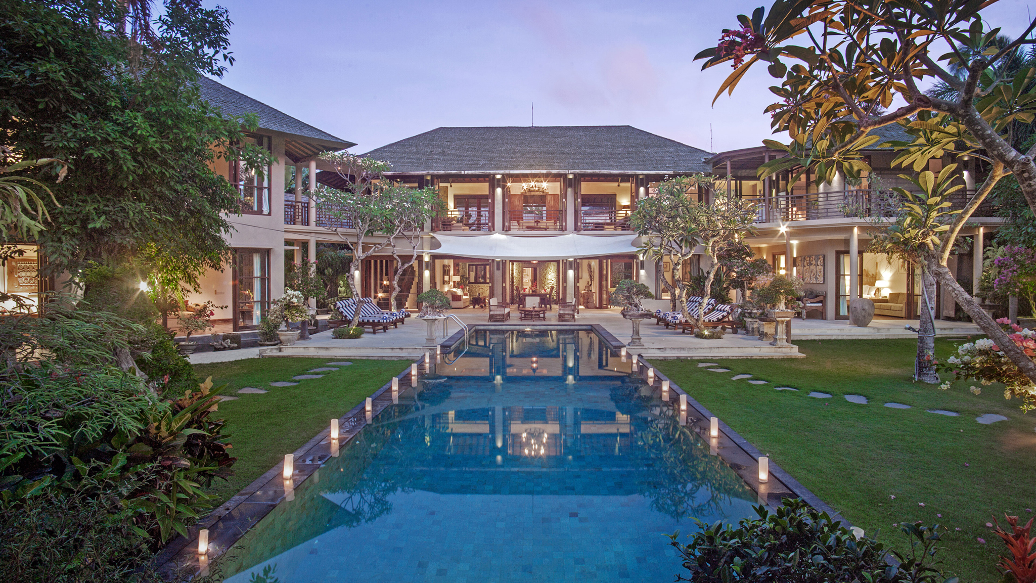 Villa Avalon Main House - View across pool to villa